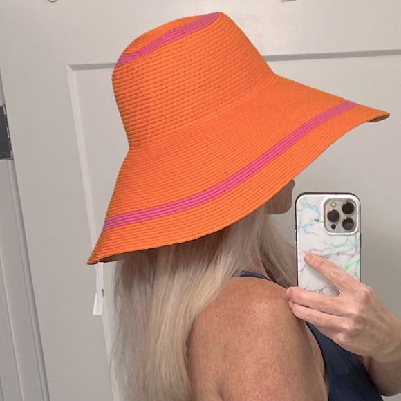 Other | Orange And Pink Sun Hat | Poshmark